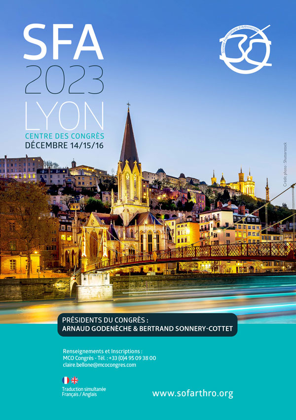 SFA 2023 – Congrès Annuel de la Société Francophone d'Arthroscopie – 14-16 décembre 2023